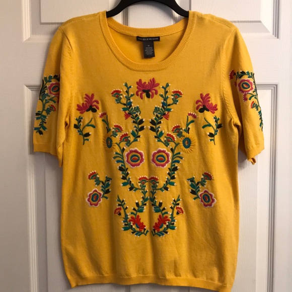 Chelsea & Theodore | Tops | Chelsea And Theodore Embroidered Top | Poshmark